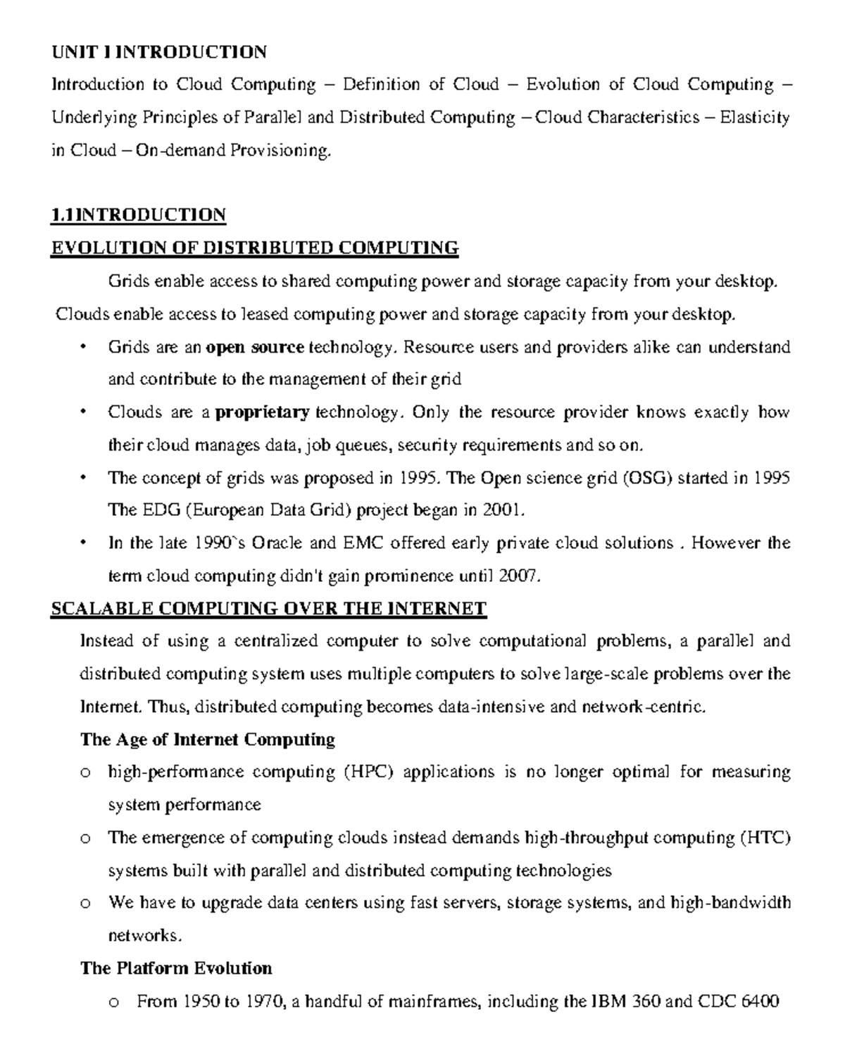 Cloud Computing-Complete Notes - UNIT I INTRODUCTION Introduction to ...