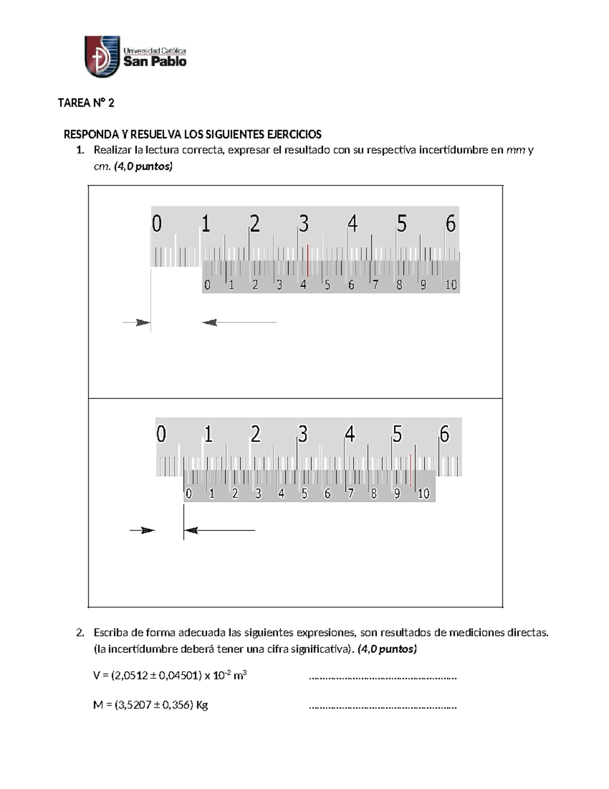 regla medidas metro - TAREA N° 2 RESPONDA Y RESUELVA LOS SIGUIENTES ...