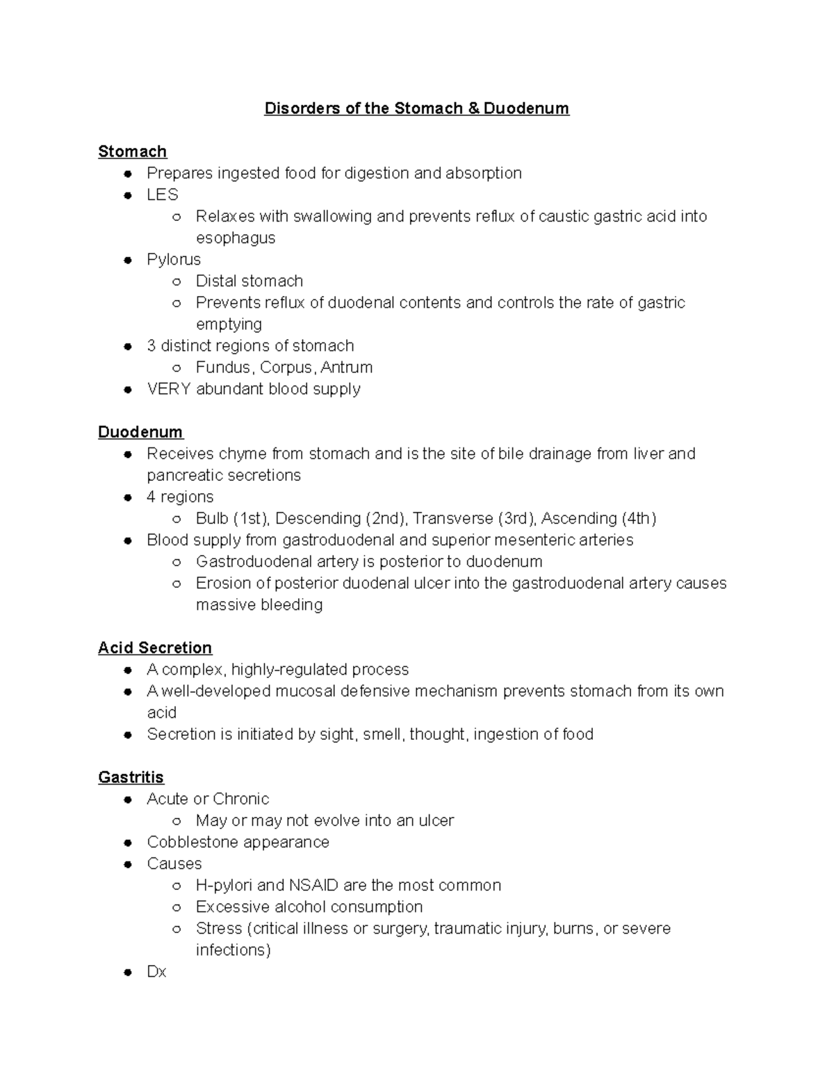 Disorders of the Stomach Duodenum - Disorders of the Stomach & Duodenum ...