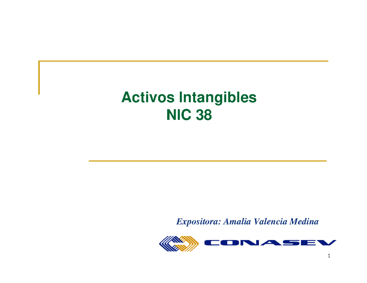 I -NIC 38 Amalia - Activos Intangibles NIC 38 Expositora: Amalia ...