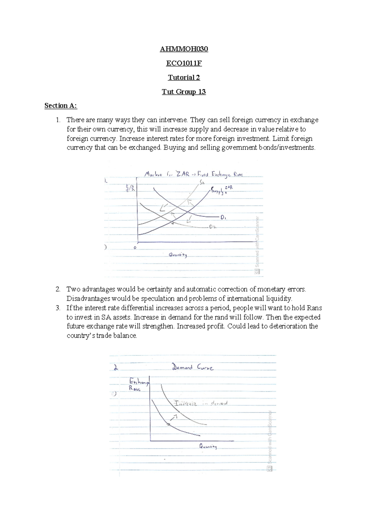 Tut 2 - Ecos 2023 Assignment - AHMMOH ECO1011F Tutorial 2 Tut Group 13 ...