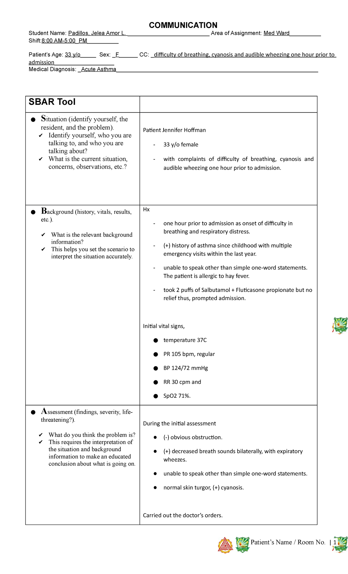 Isbar ISBAR Communication Tool The ISBAR Communication Tool, 41% OFF