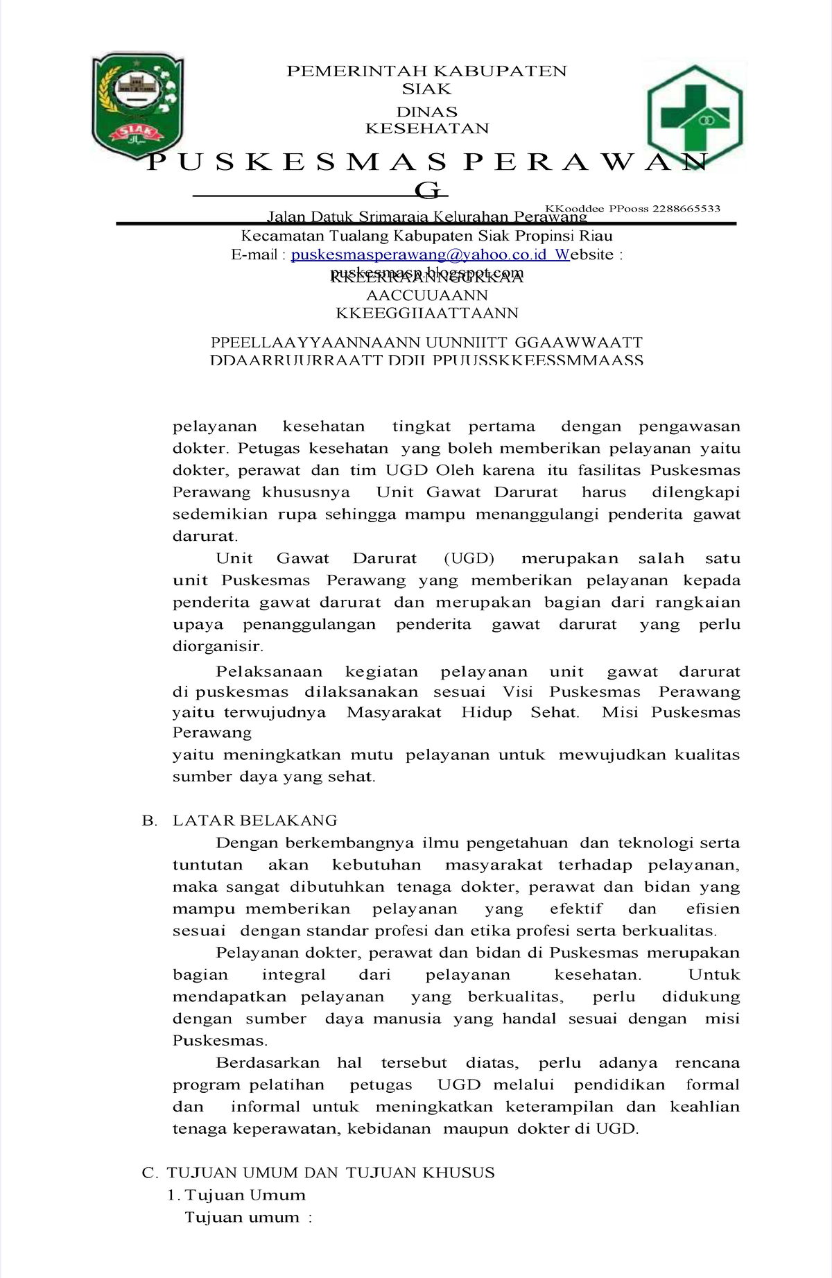 Pdf-kak-ugd-2022 compress - P E ME R I NTAH KAB U PAT E N SI AK D I NA S K E S E HATAN P U S K E ...