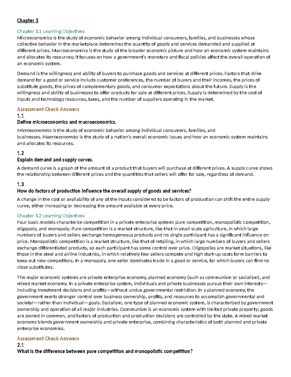 C201 Study Guide - Chapter 3 Chapter 3 Learning Objectives ...