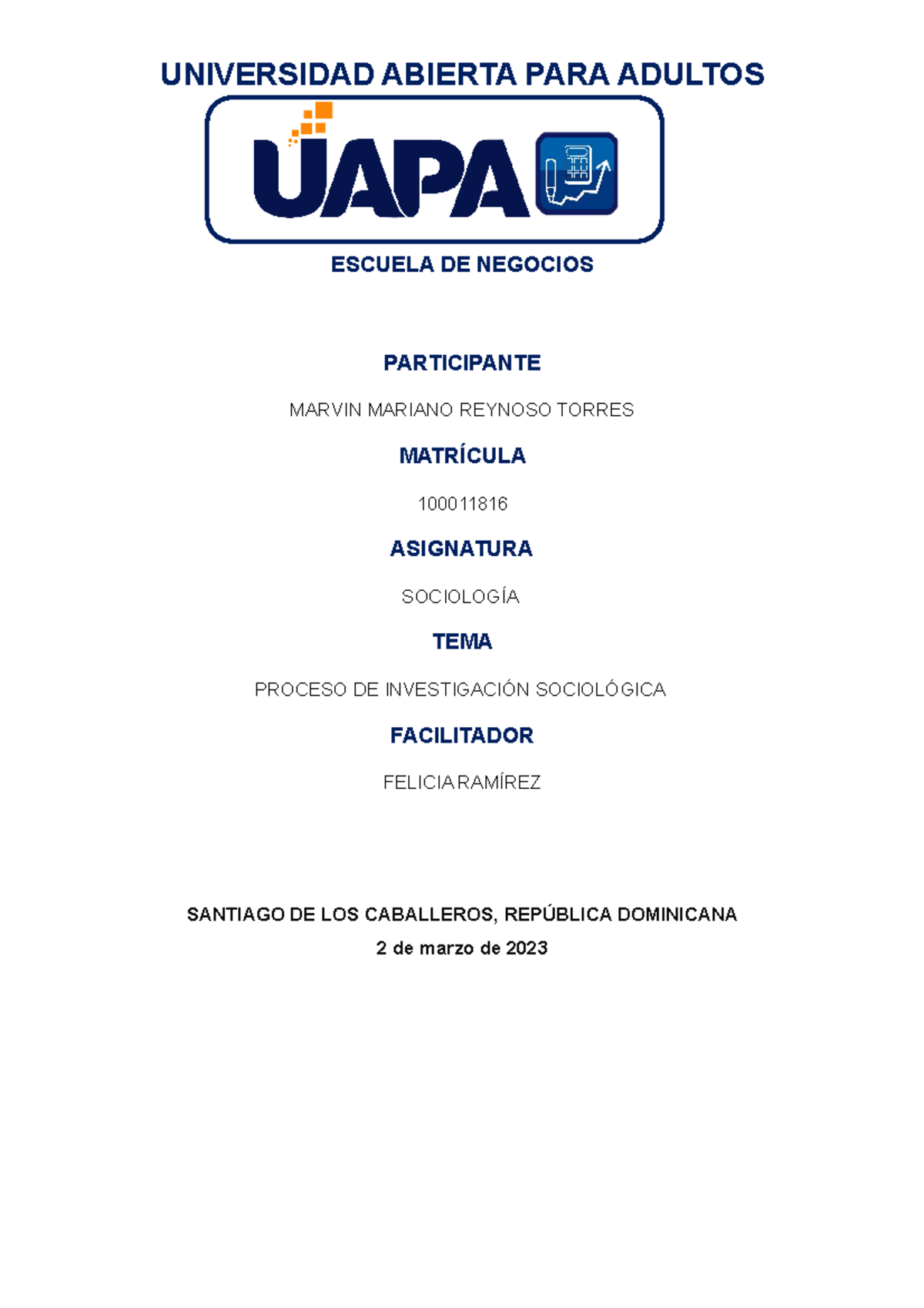 5-Tarea V Esquema - uapa - UNIVERSIDAD ABIERTA PARA ADULTOS ESCUELA DE ...