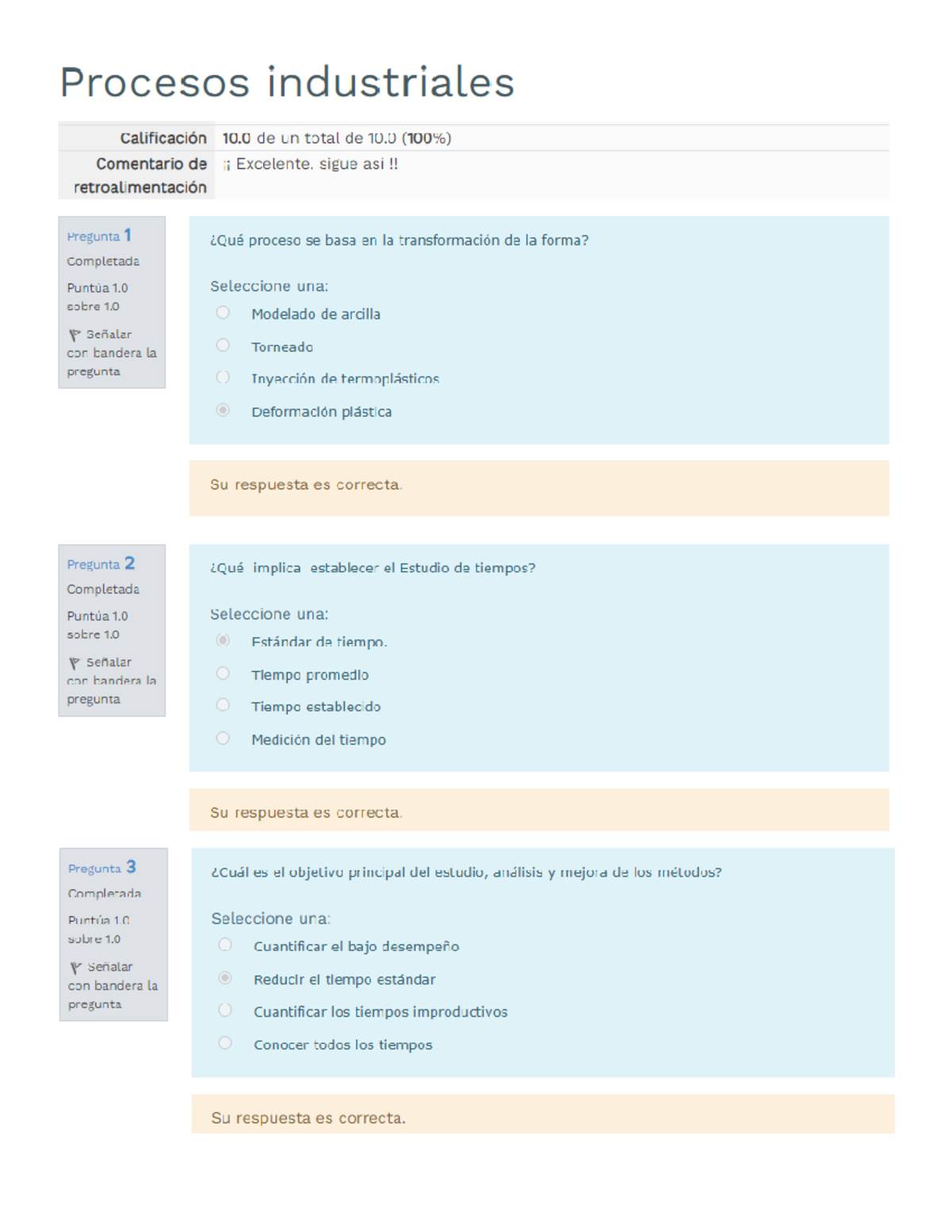 Procesos Industriales Examen Semana 2 - Studocu
