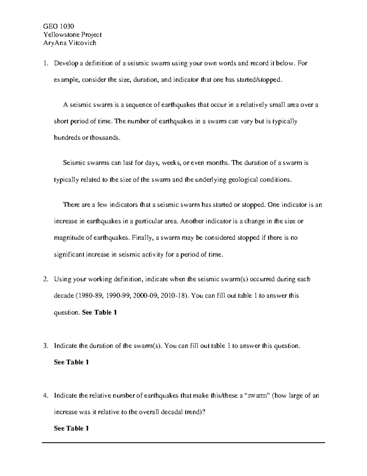 GEO 1030 Yellow Stone Final Project - GEO 1030 Yellowstone Project ...