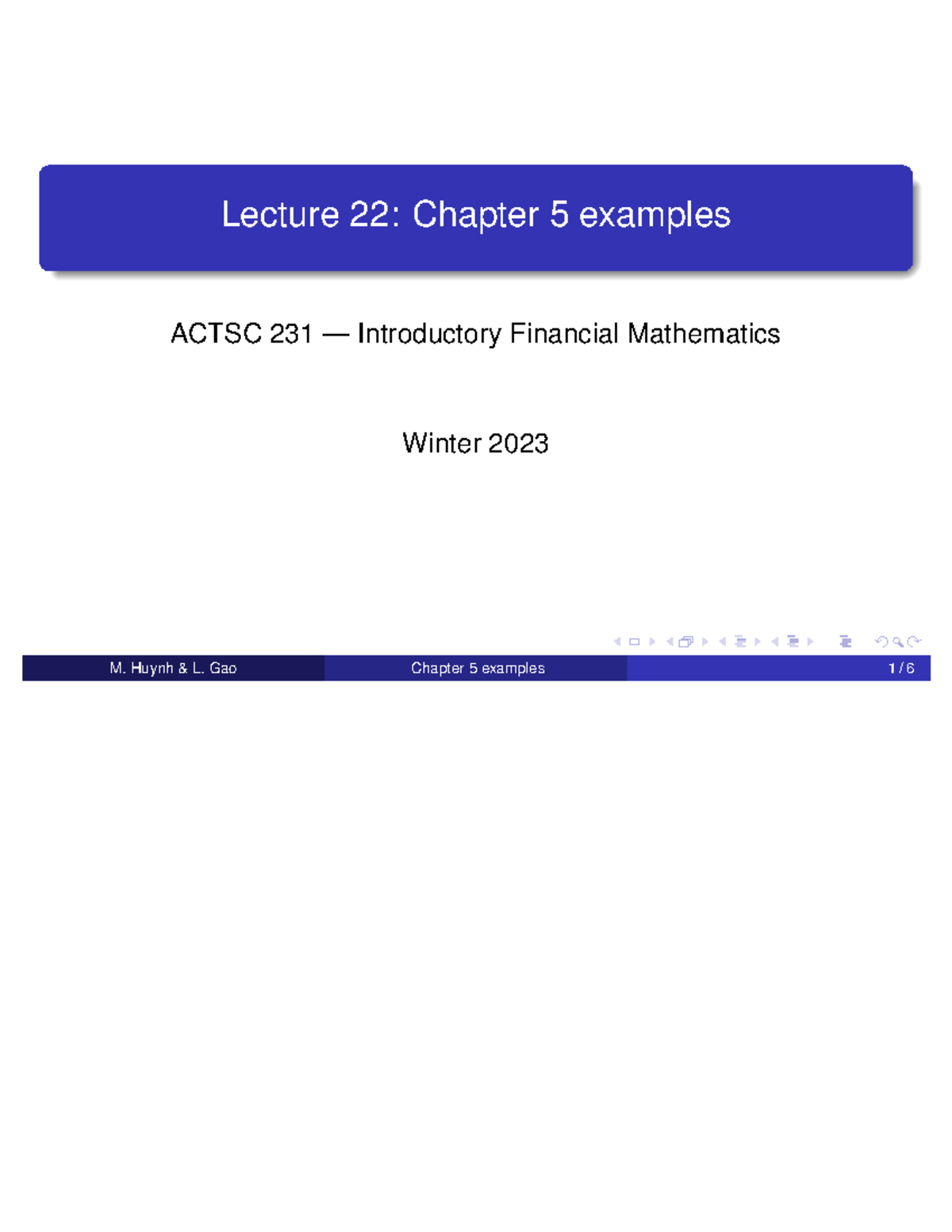 Chapter 5 examples - Annotated in Sections 2 and 3