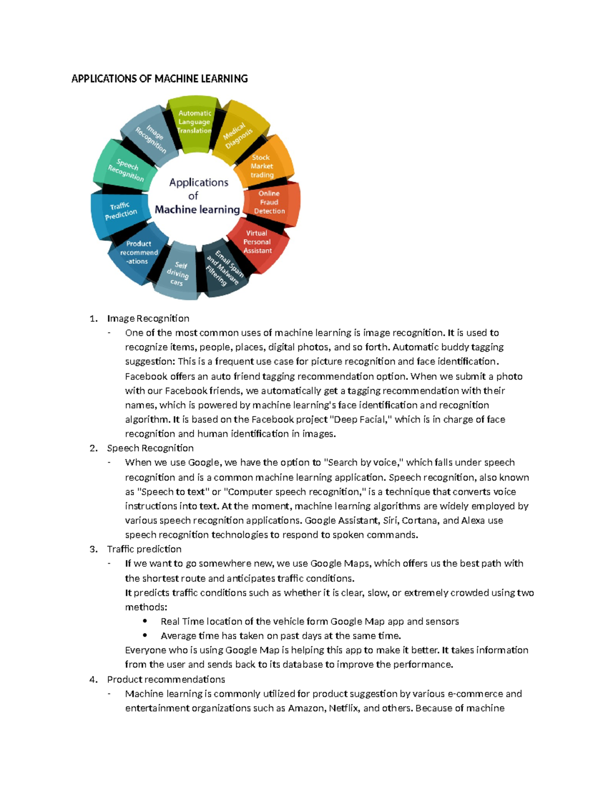Applications OF Machine Learning - APPLICATIONS OF MACHINE LEARNING ...