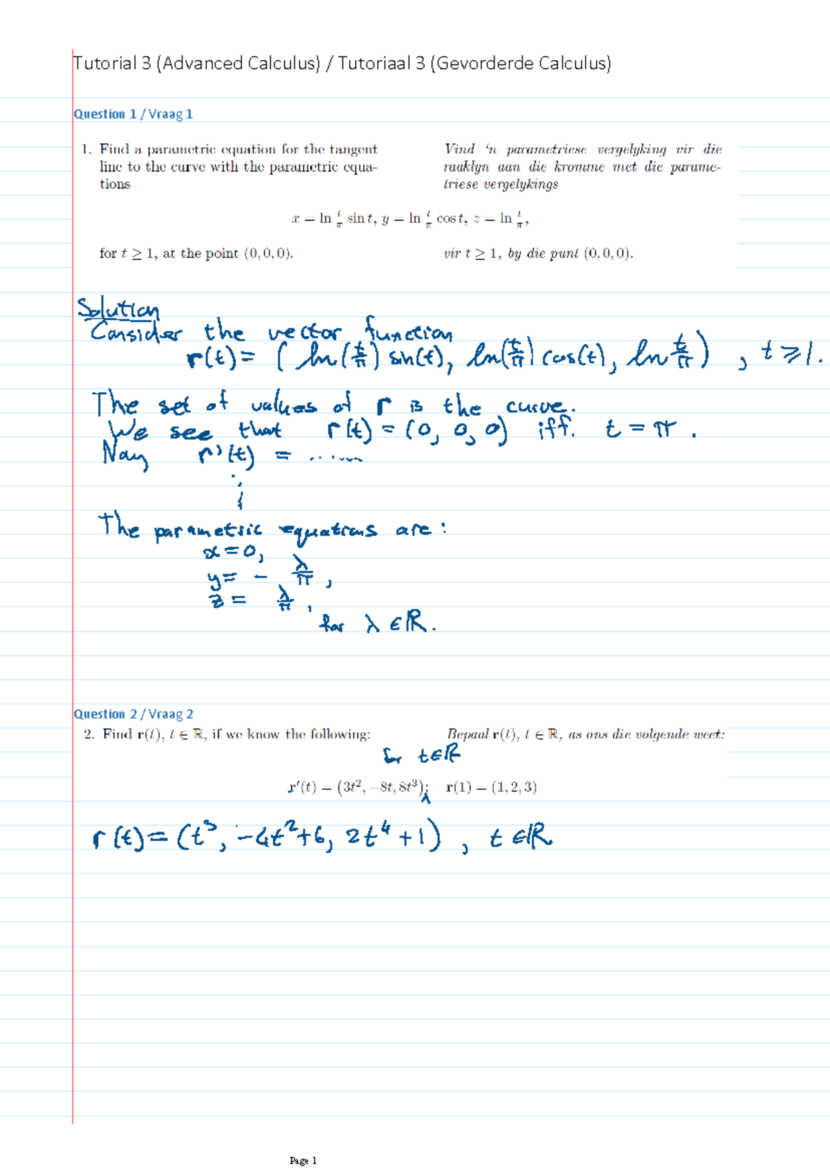 AC Tutorial 3 Some answers not all - 214 - Question 1 / Vraag 1 ...
