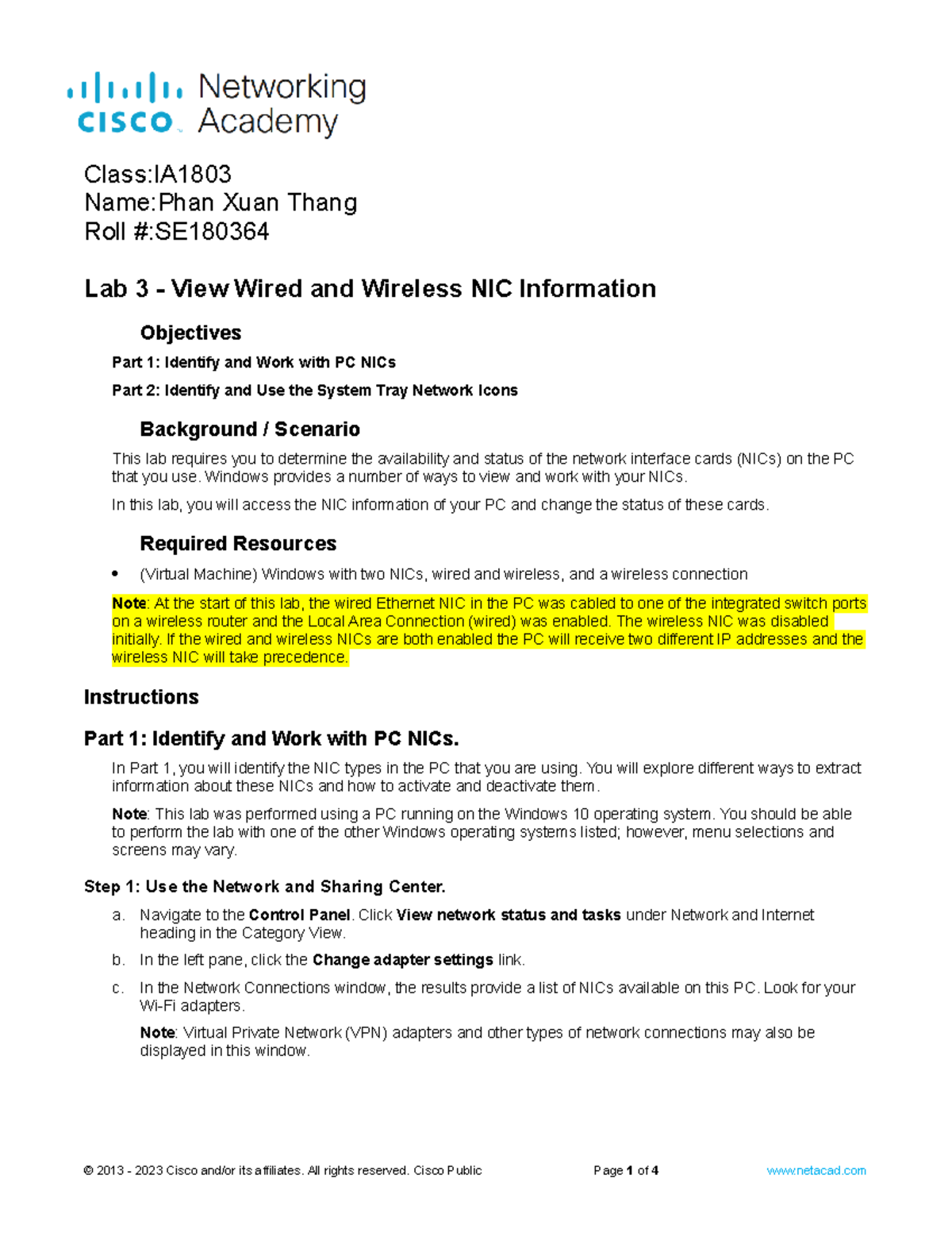 Lab 3 - qqqqqqqqqqqqqqqqqqqqq - Class:IA Name:Phan Xuan Thang Roll #:SE ...