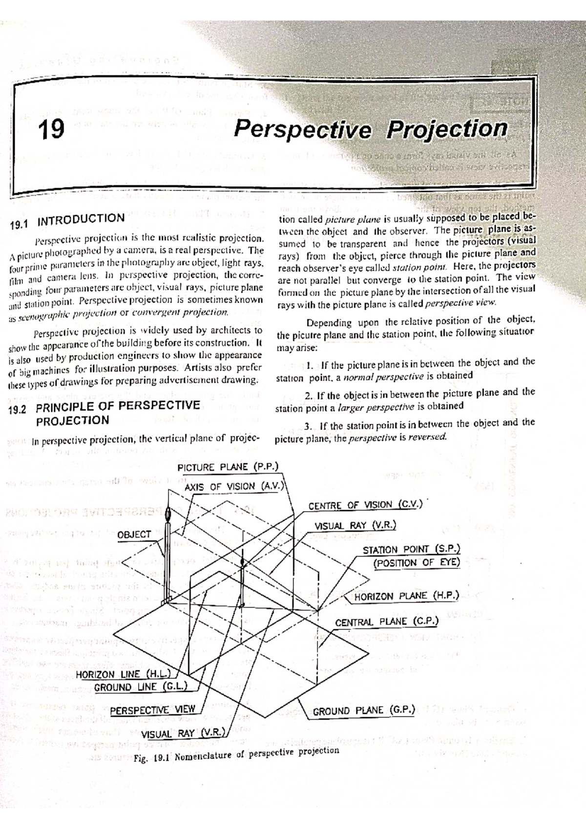 Perspective projection - Engineering Graphics - Studocu