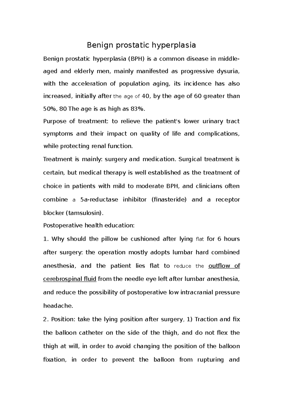 Benign prostatic hyperplasia NRS111 - Benign prostatic hyperplasia ...