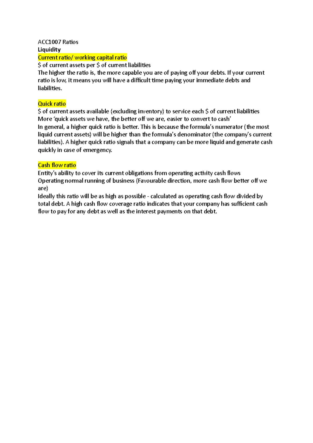ACC1007 Ratios Notes ACC1007 Ratios Liquidity Current Ratio acc1007-ratios-notes-acc1007-ratios-liquidity-current-ratio