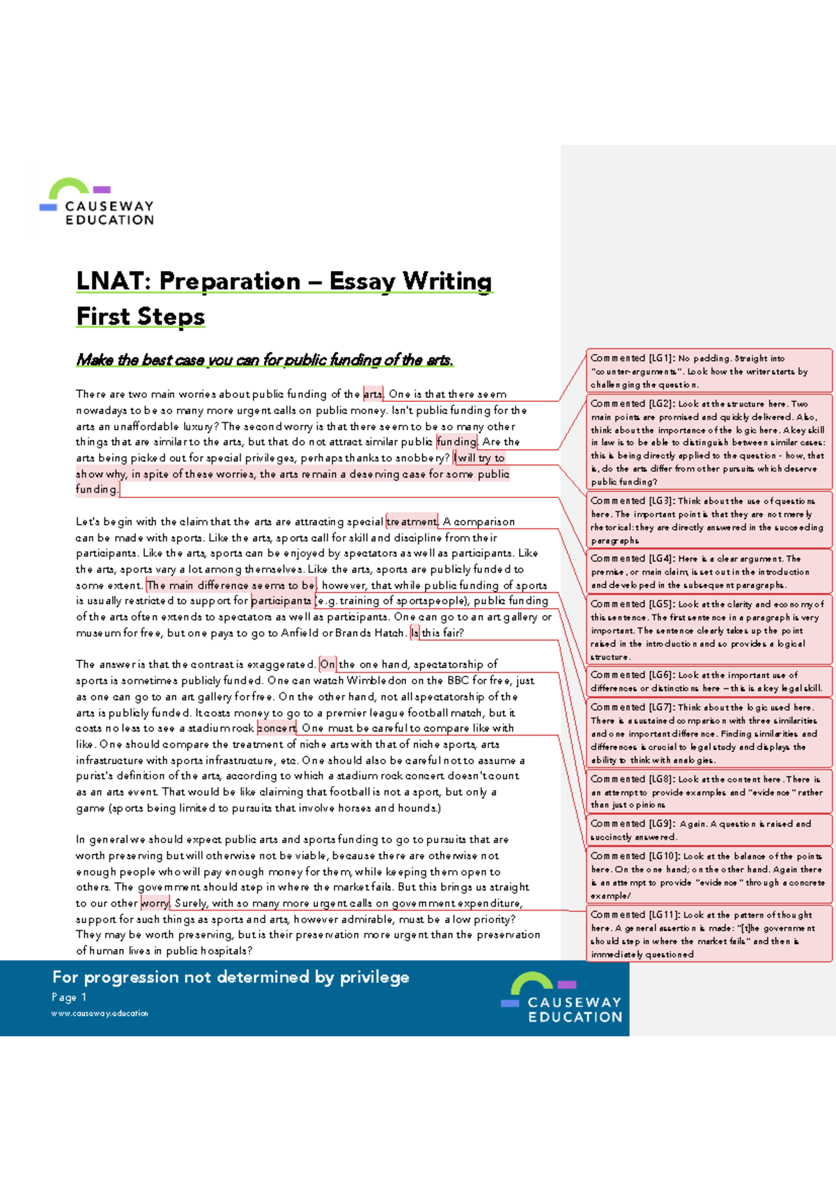 Preparation Essay Writing First Steps - causeway For progression not ...