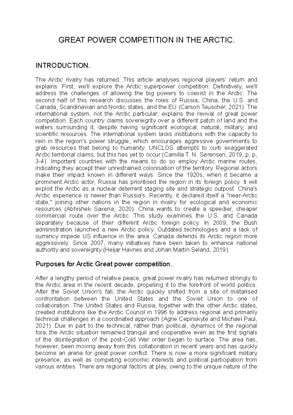 Great Power Competition IN THE Arctic - GREAT POWER COMPETITION IN THE ...