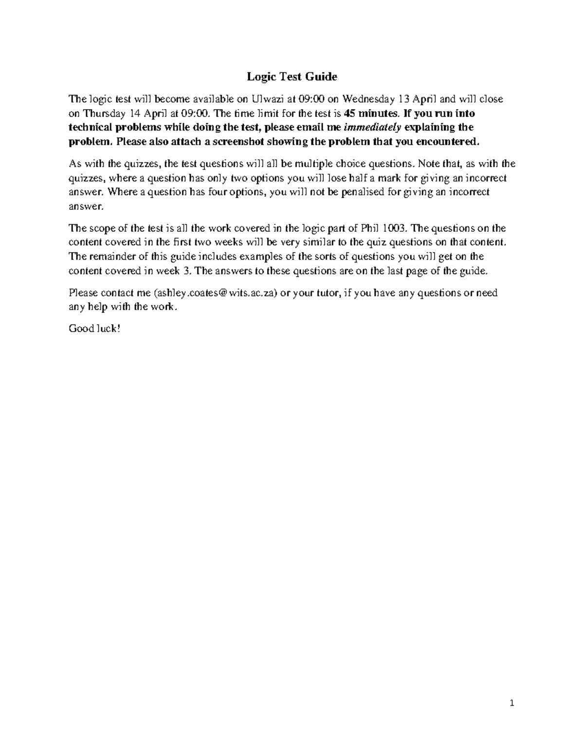 Logic Test Guide 2022 - Logic Test Guide The logic test will become ...