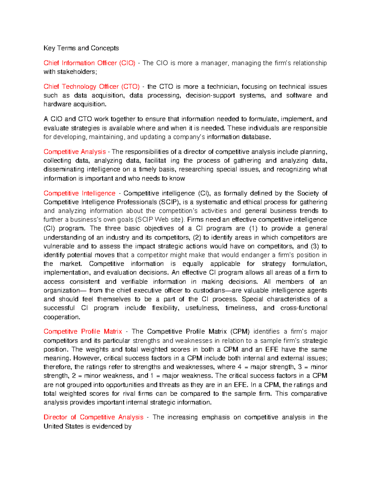 Key Terms and Concepts - None - Key Terms and Concepts Chief ...