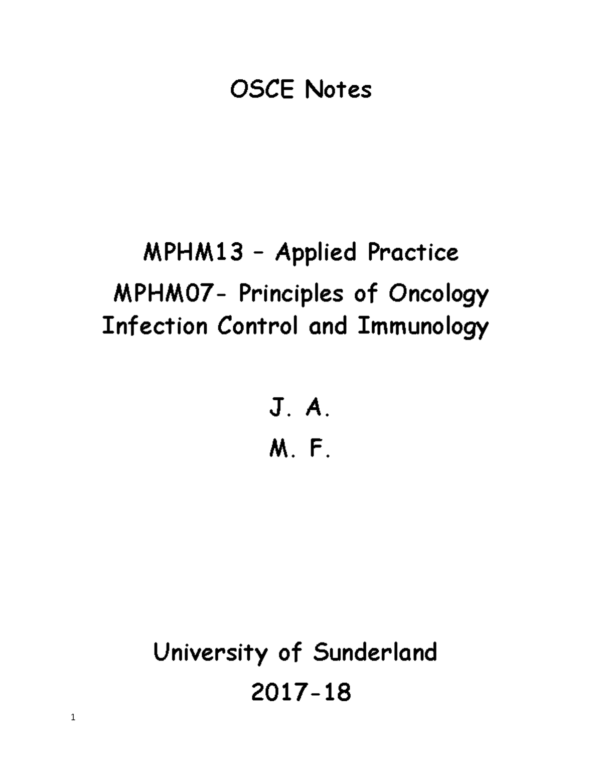 Osce level 4 mpharm - OSCE Notes MPHM13 – Applied Practice MPHM07 ...