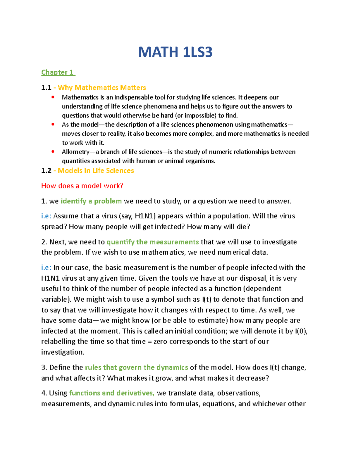 MATH 1LS3 textbook Chapters - MATH 1LS Chapter 1 1- Why Mathematics ...