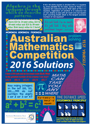 Australian Mathematics Competition Answer Booklet -2016 - It's not that ...