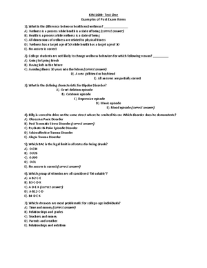 KIN 1600 Final Test - Aging and Death 2 types of aging: Biological ...