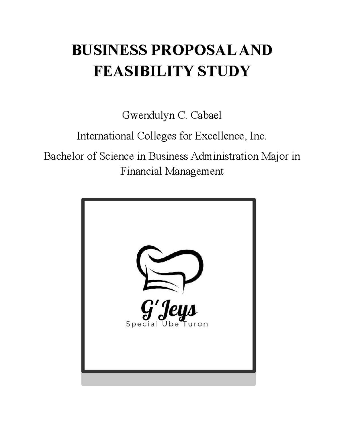 Business Proposal AND Feasibility STUD1 - BUSINESS PROPOSAL AND ...