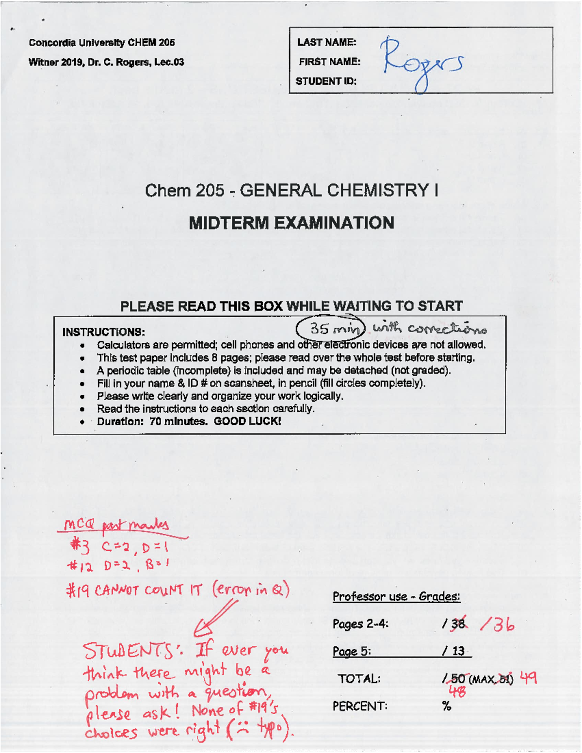 CHEM205 W19 Rogers MT-solutions - CHEM 205 - Concordia - Studocu