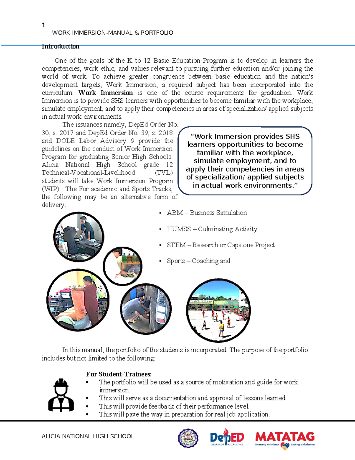 Handbook-Work-Immersion - WORK IMMERSION-MANUAL & PORTFOLIO ...