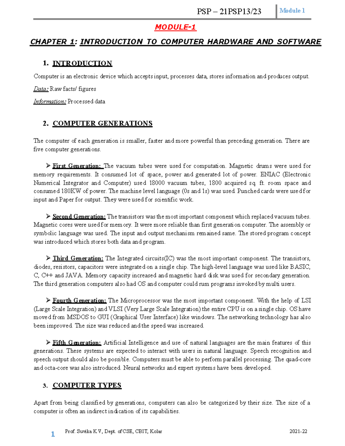 PSP Full Notes backbencher - MODULE- CHAPTER 1 : INTRODUCTION TO ...