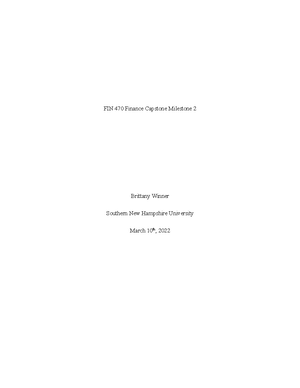 FIN470 mileston 3 - Capstone assignment - Module Four Qian Wang ...