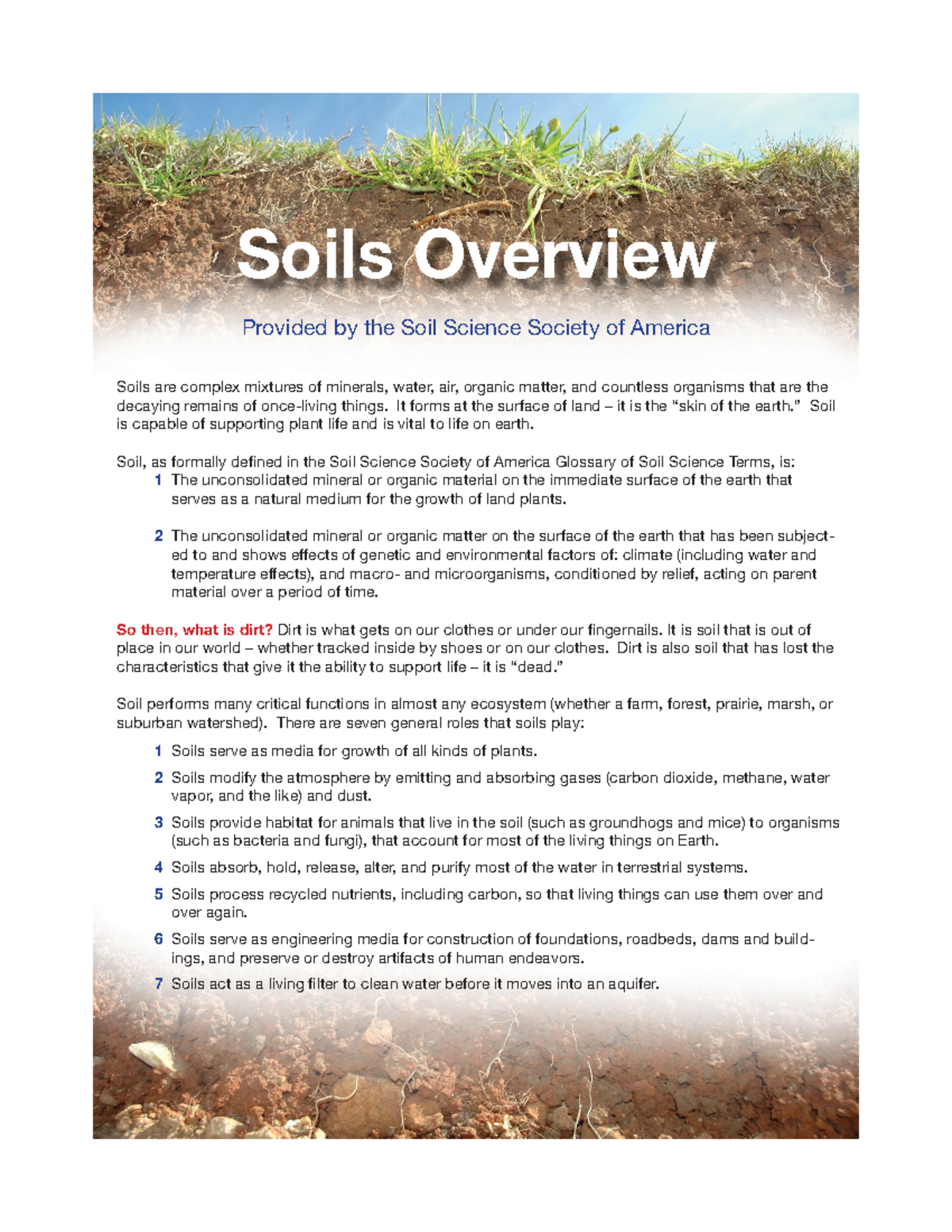 Soils-overview - It is a simple lecture note. - Soils Overview Soils ...