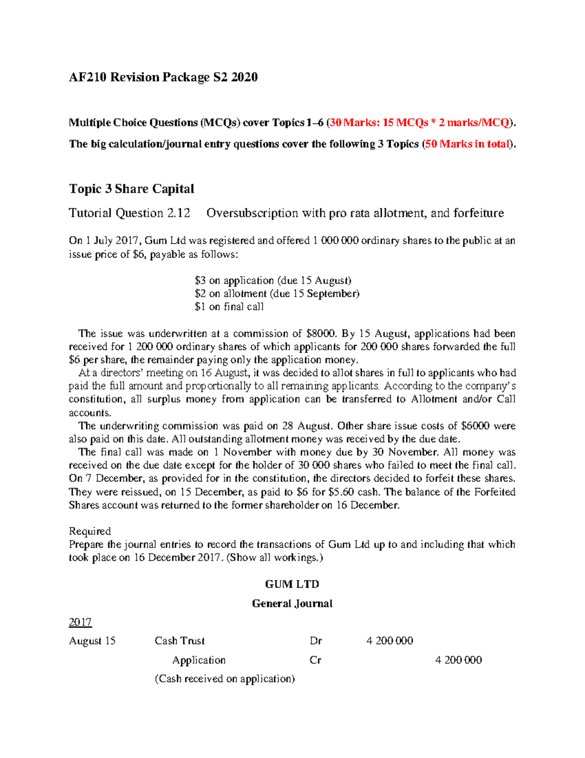 Revision package AF210 MST S2 2020 - AF210 Revision Package S2 2020 ...