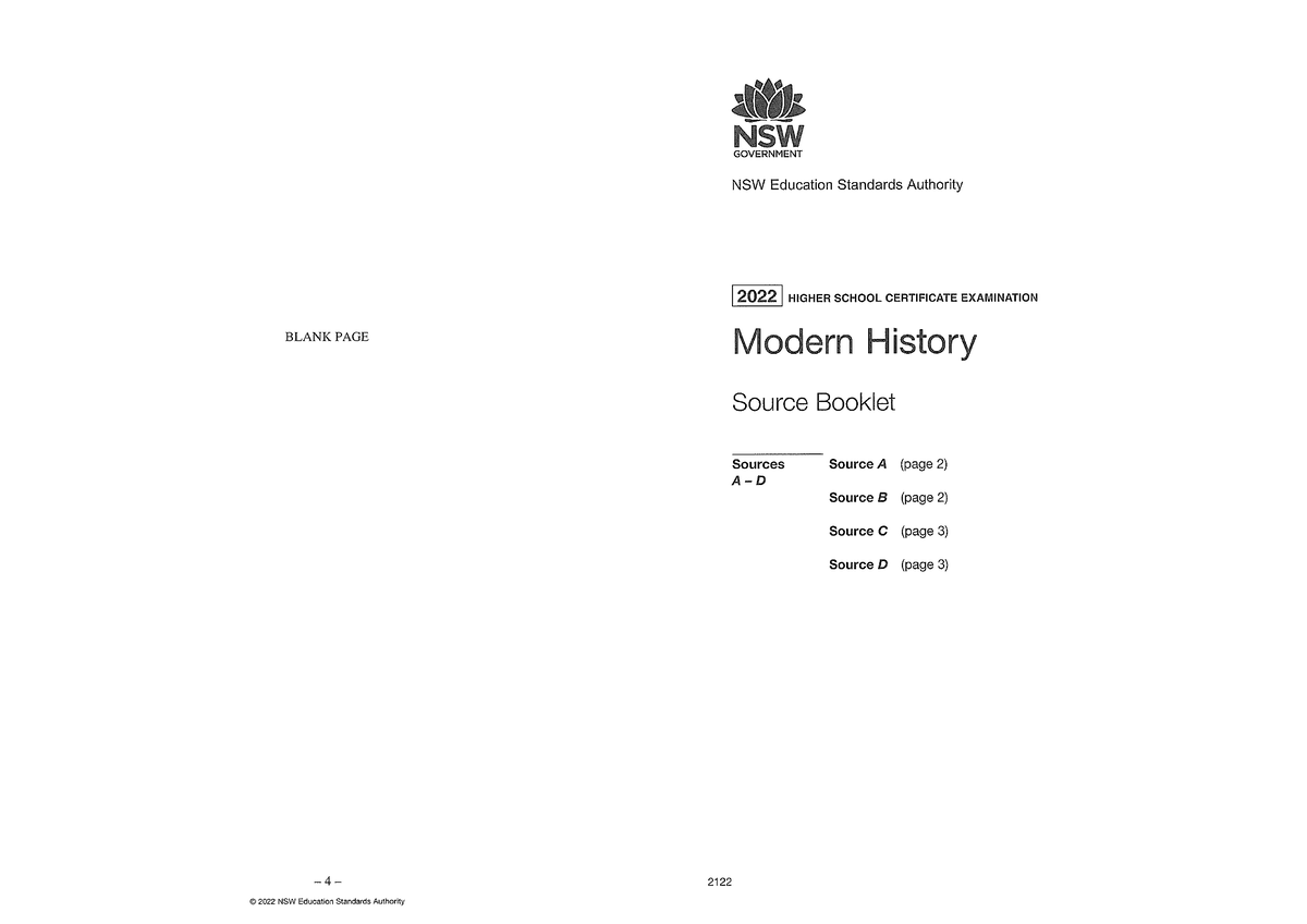 2022 HSC Source Booklet - Studocu