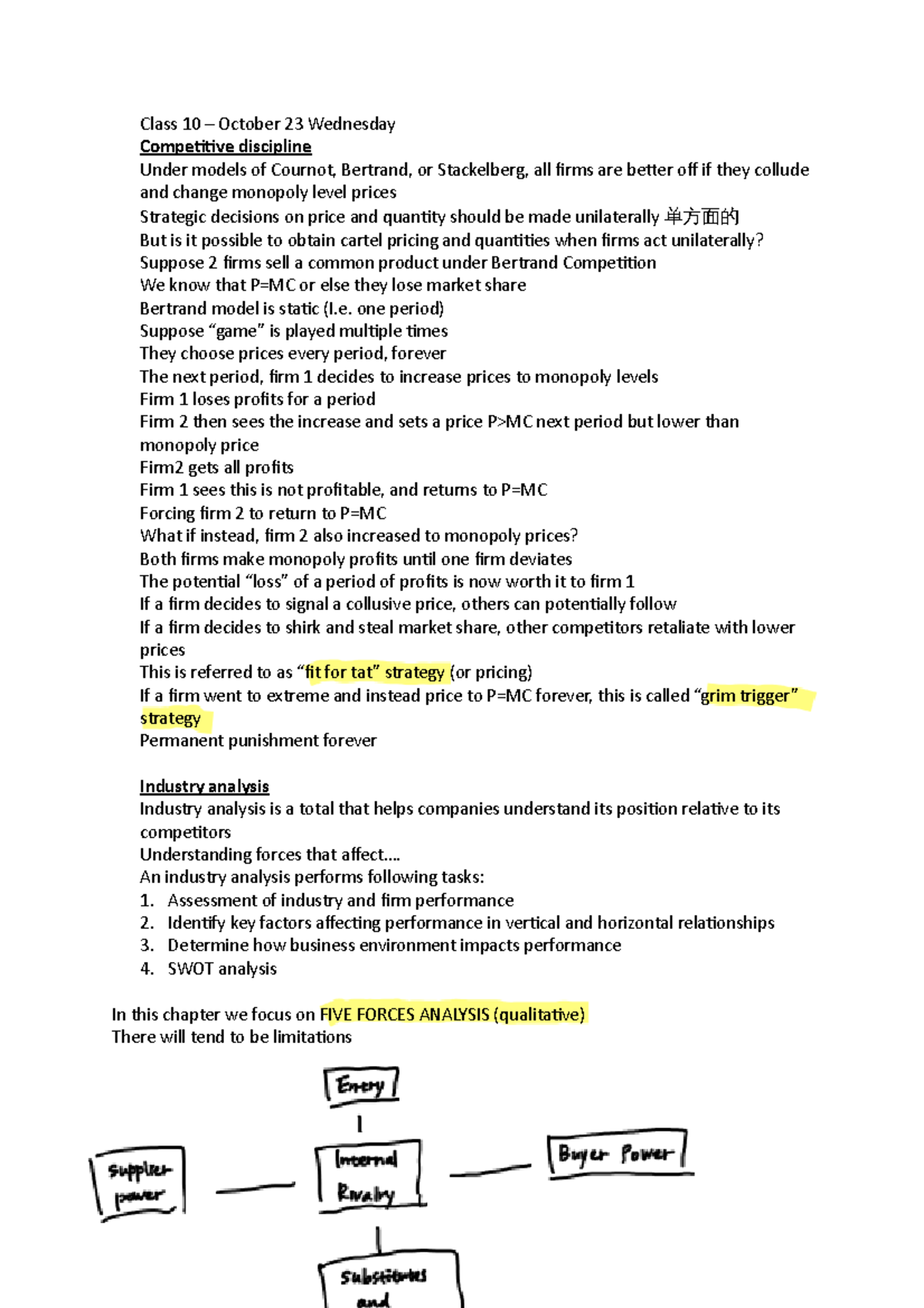 Class 10 - Lecture notes 10 - Class 10 – October 23 Wednesday ...