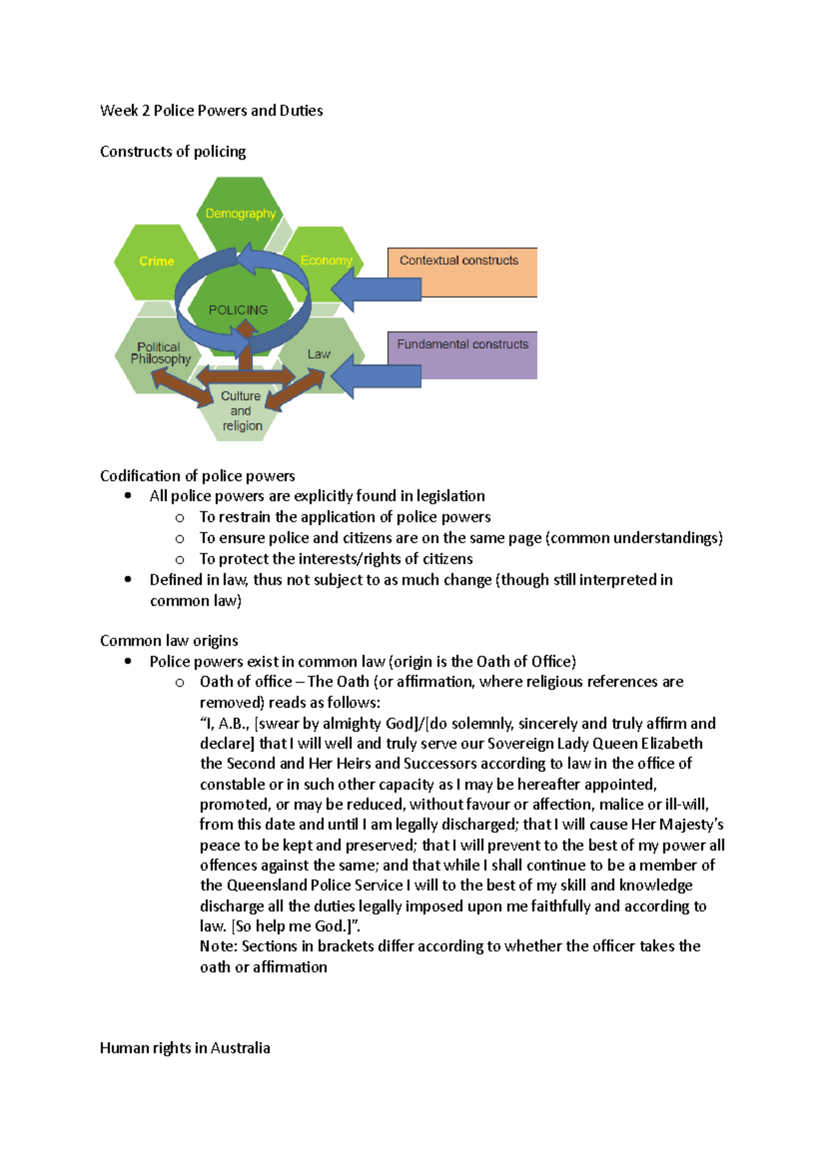 Week 2 Police Powers and Duties - Week 2 Police Powers and Duties ...