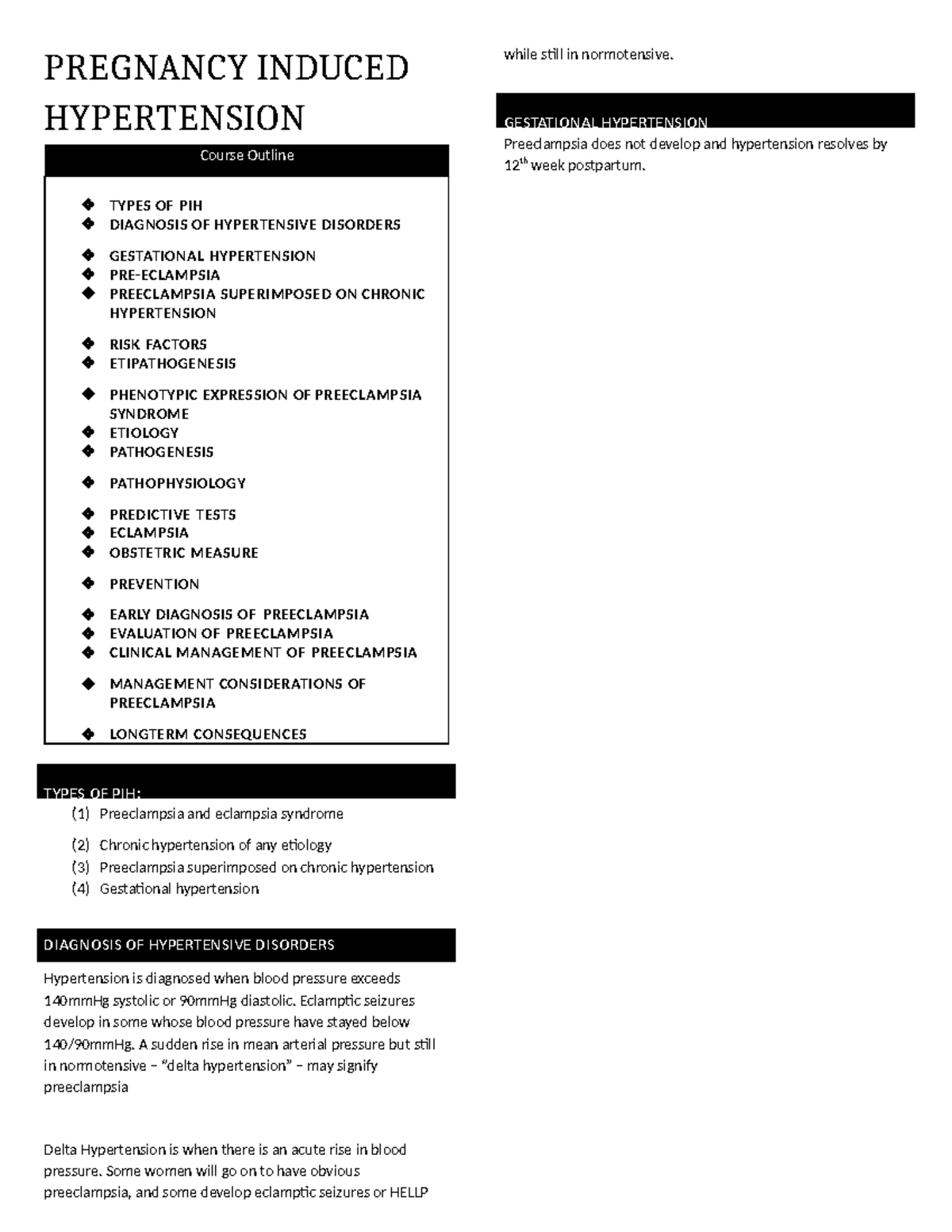 Pregnancy Induced Hypertension - PREGNANCY INDUCED HYPERTENSION Course ...