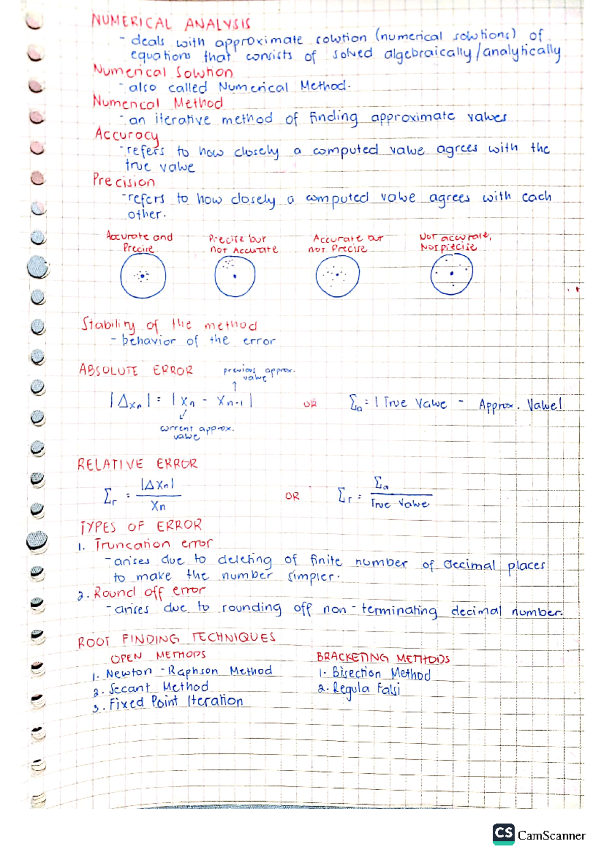 Numerical- Analysis- Notes - NUMERICAL ANALYSIS deals with approximate ...