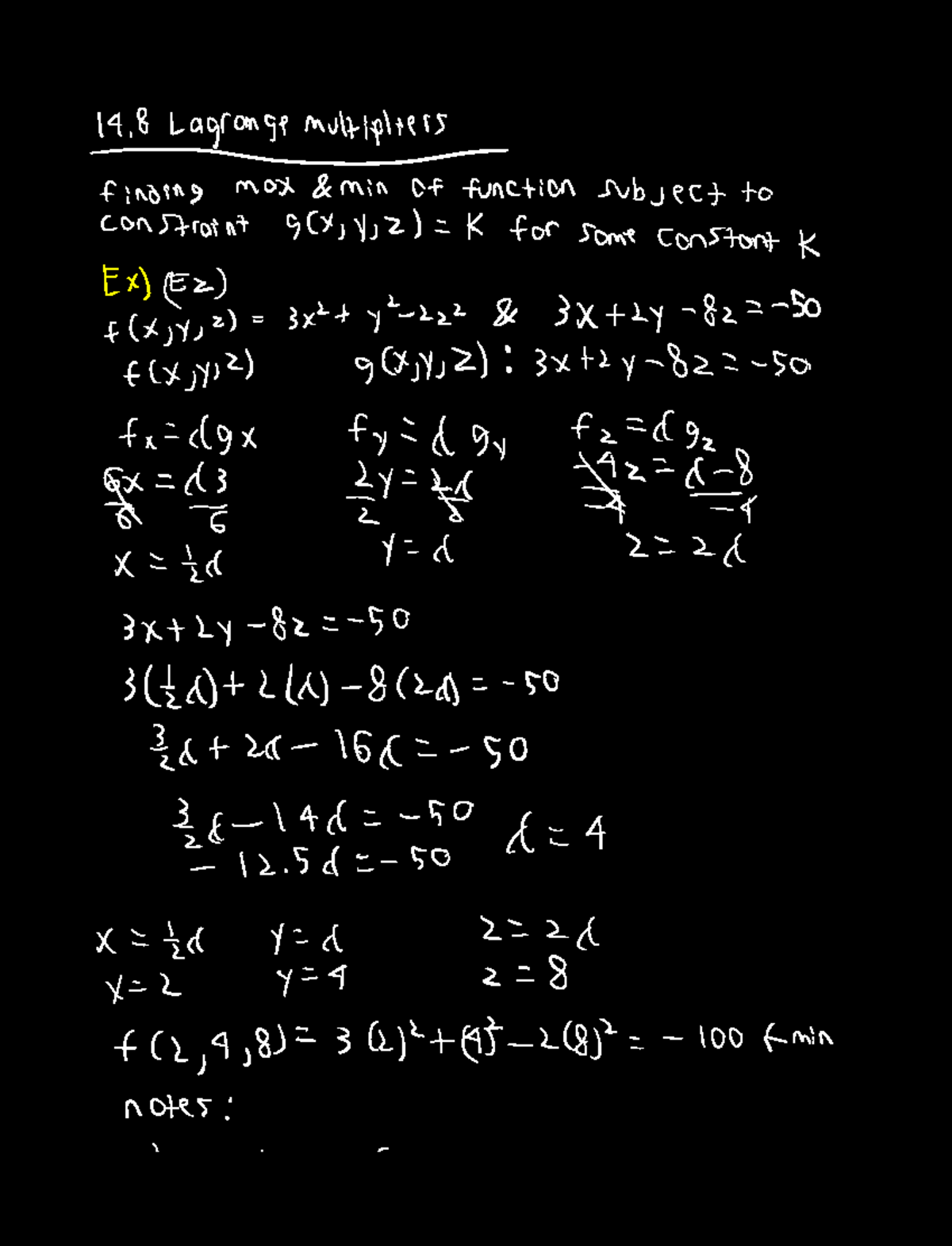 14.8 Lagrange Multipliers - IIIIIIIiitifunctionsubsectto constraint get ...