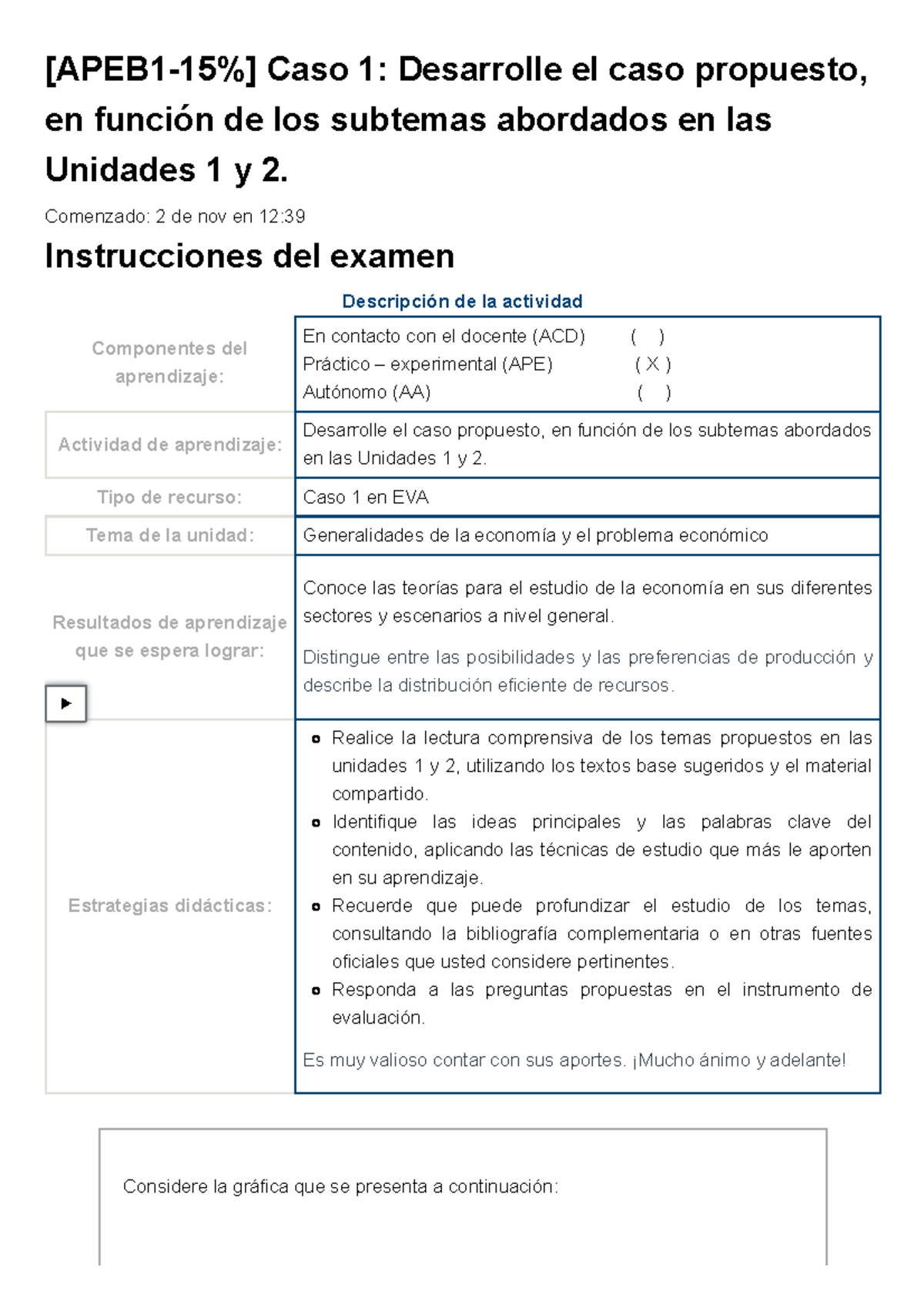 Examen [APEB 1-15%] Caso 1 Desarrolle el caso propuesto, en función de los subtemas abordados en ...