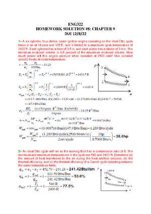 Home Work Solution-Ch04 - ENG HOMEWORK SOLUTION: CHAPTER 4 1 – Nitrogen at an initial state of ...