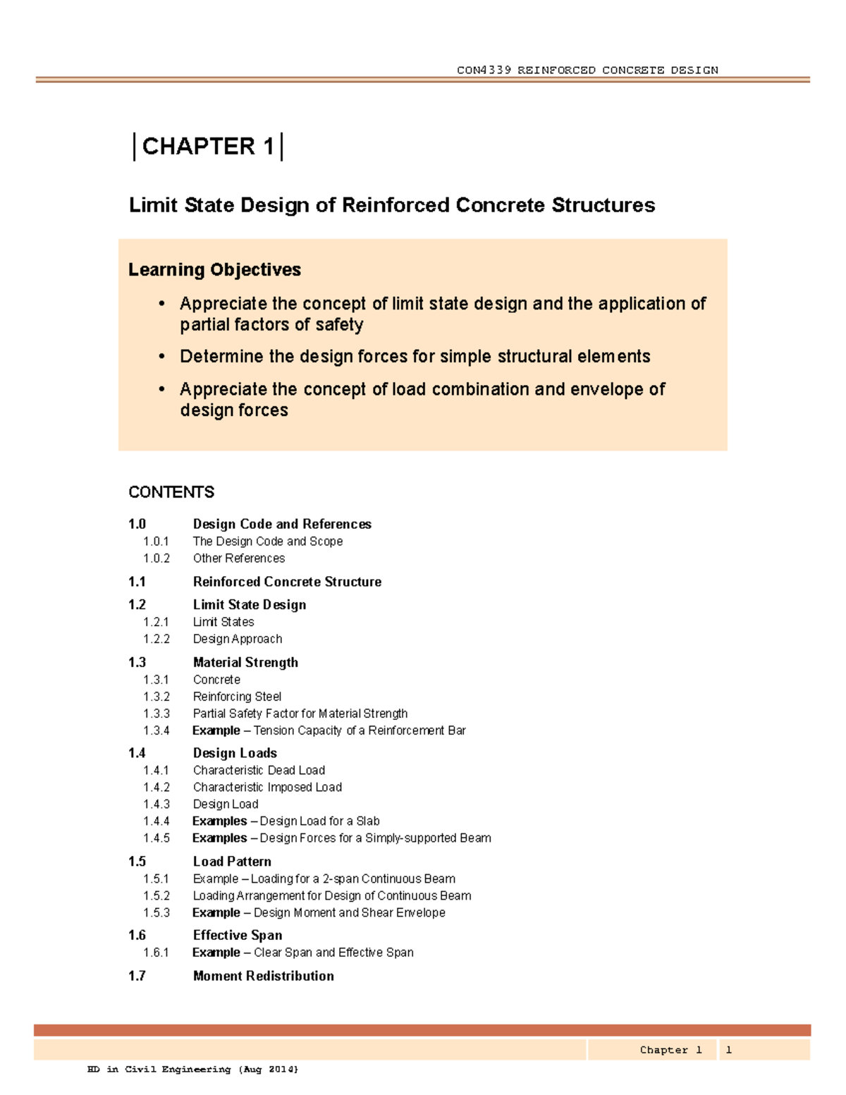 RC baisc concept - Chapter 1 1 │CHAPTER 1│ Limit State Design of ...
