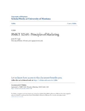 POM 4 - n/a - Course Code: MK Course Title: Principles of Marketing ...