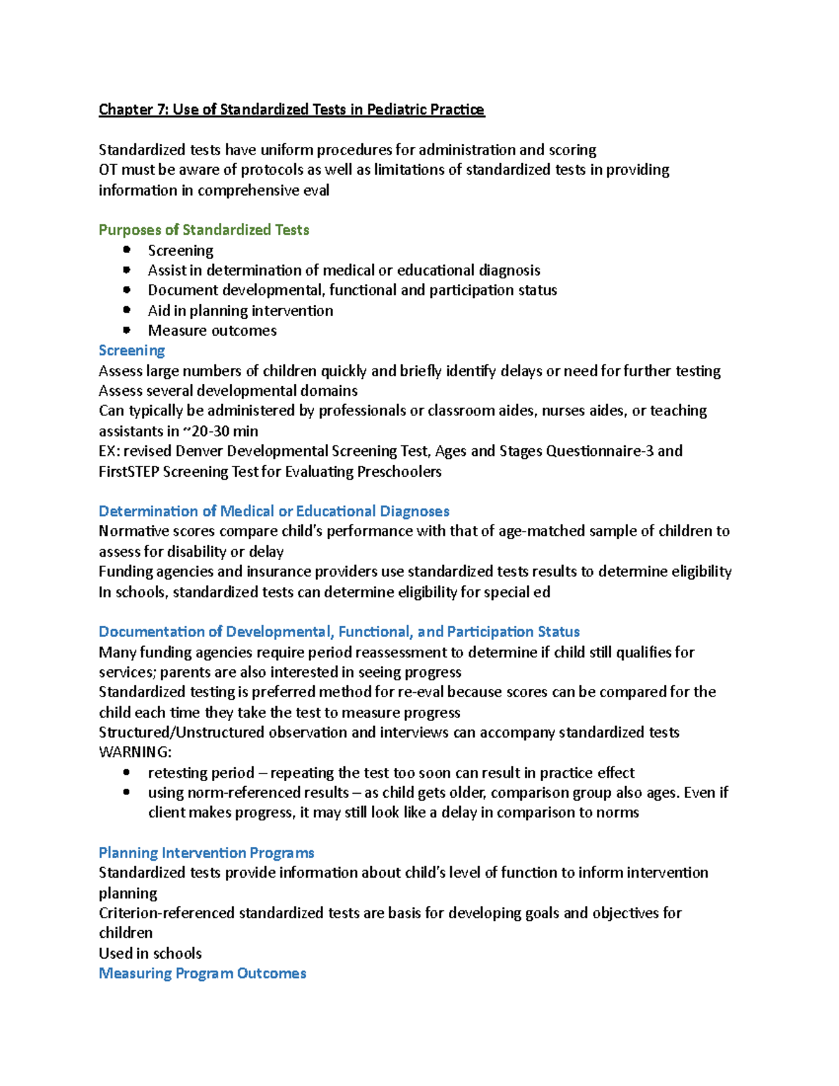 CS CH. 7 Using Standardized Assessments - Chapter 7: Use of ...