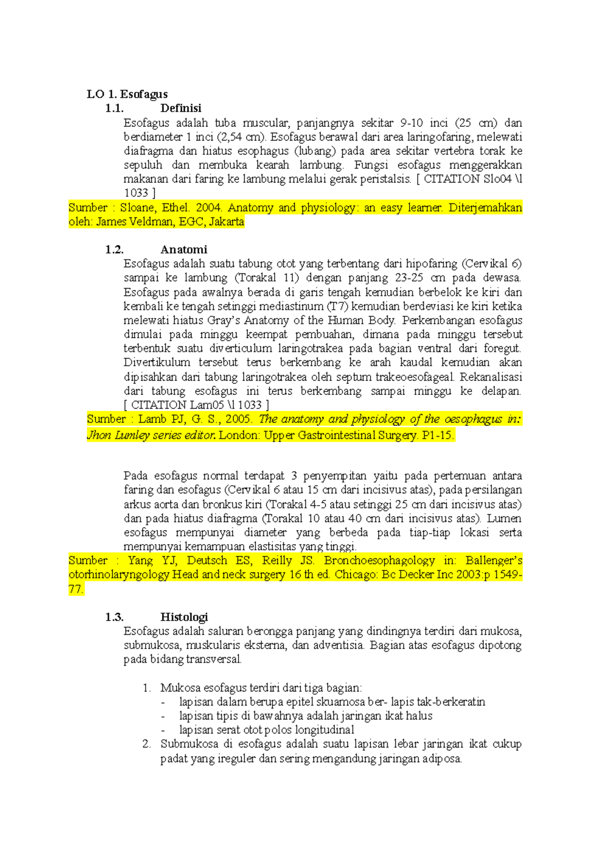 Esofagus edit - No depription - LO 1. Esofagus 1. Definisi Esofagus ...