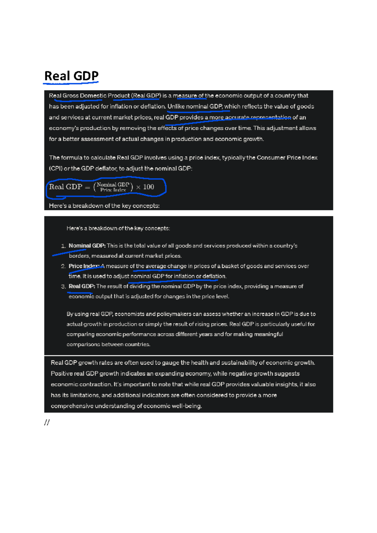 Real GDP - Real GDP - Real GDP // // // // The GDP deflator is a ...