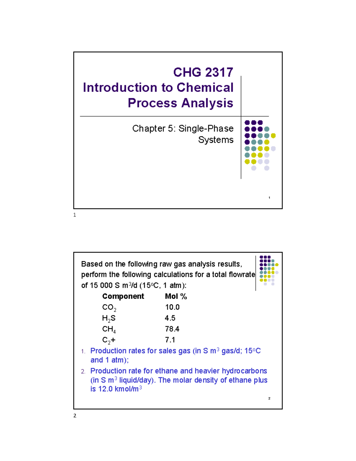 Chapter 5 - CHG 2317 Introduction to Chemical Process Analysis Chapter ...