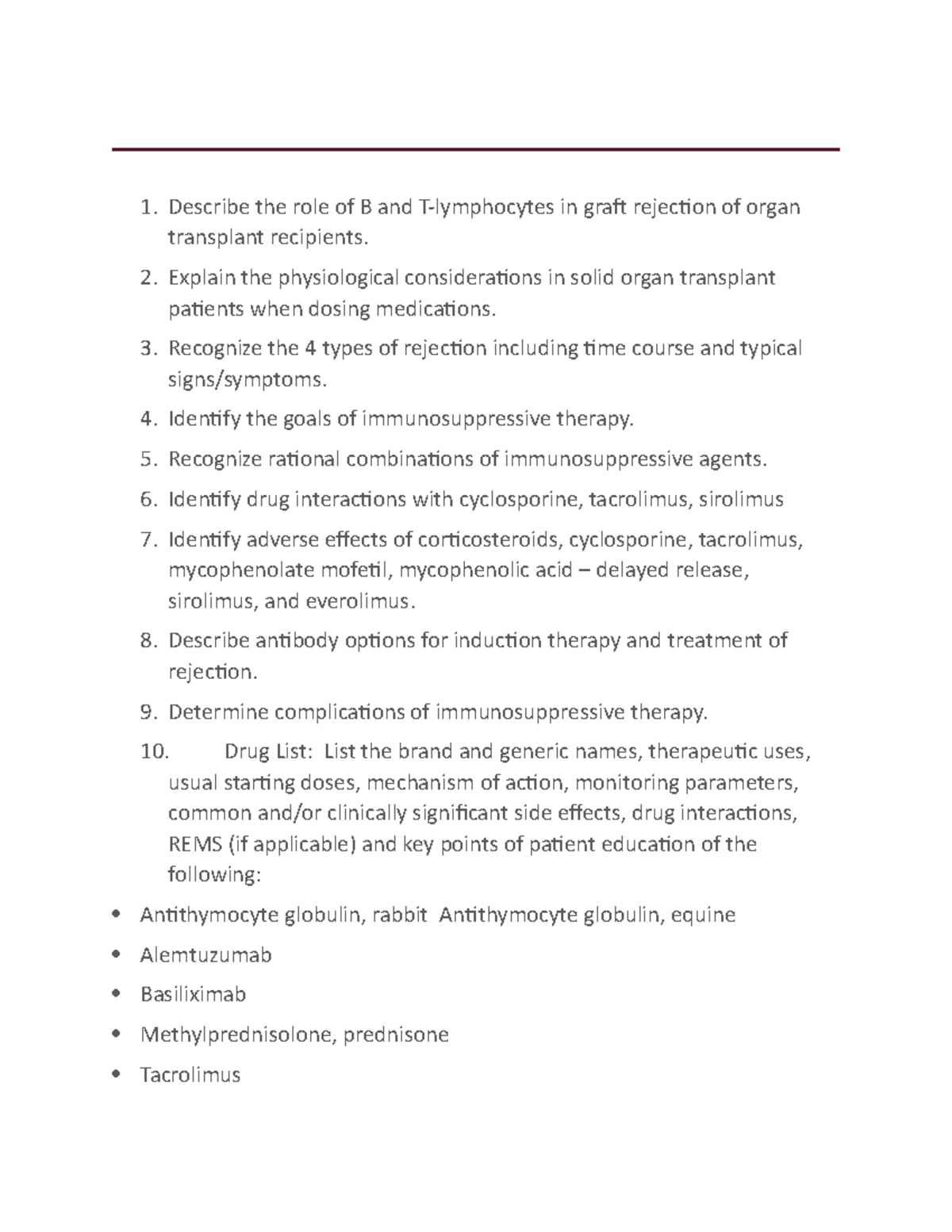 Solid Organ transplant - Describe the role of B and T-lymphocytes in ...