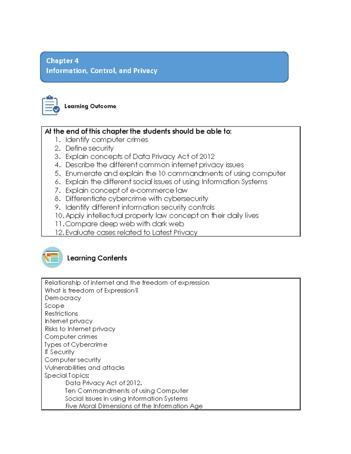 Chapter 4 (IT ERA) - This document consist of lectures or information ...