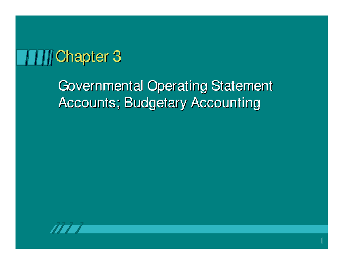 Ch3 - Public - Chapter 3 Chapter 3 Governmental Operating Statement Governmental Operating ...